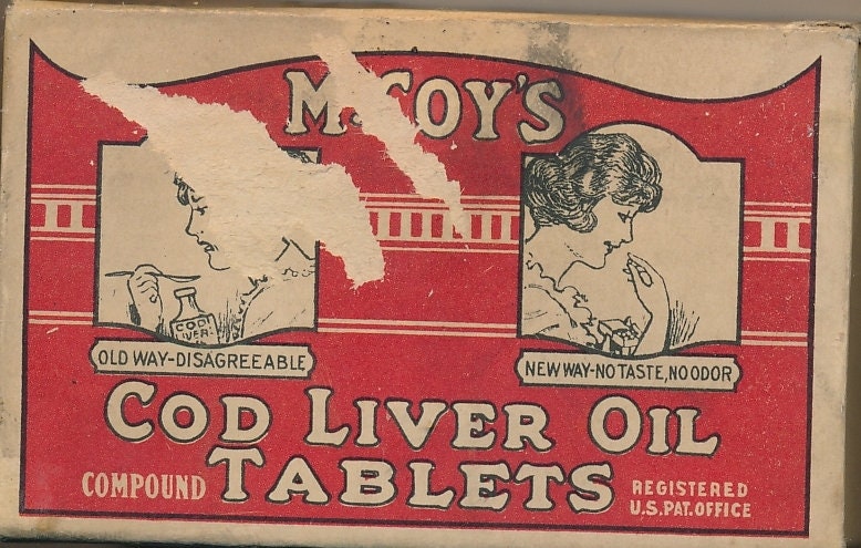 Vintage Antique Grove's Cold Tablets, Mccoy's Cod Liver Oil Tablets ...