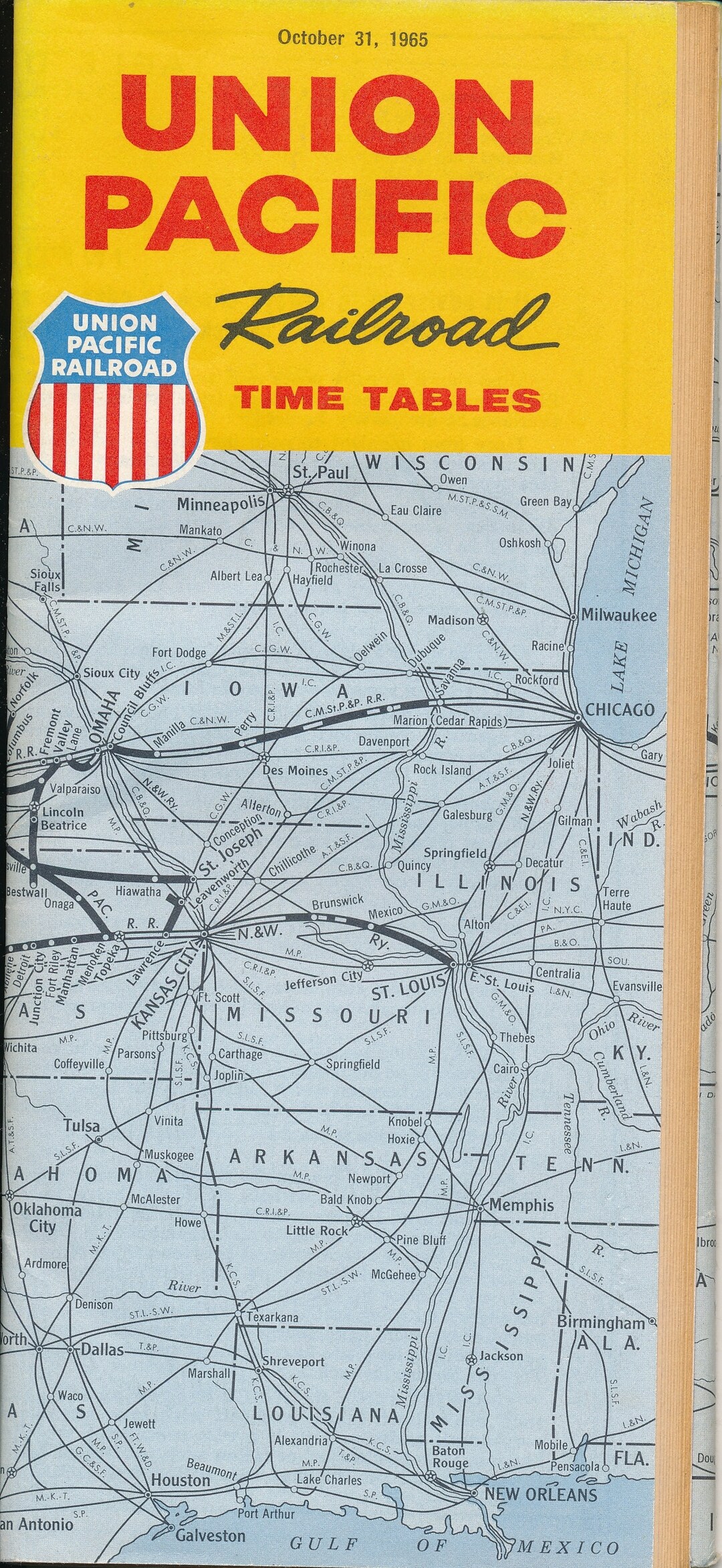 Union Pacific Railroad Public Timetable October 31, 1965 - Etsy
