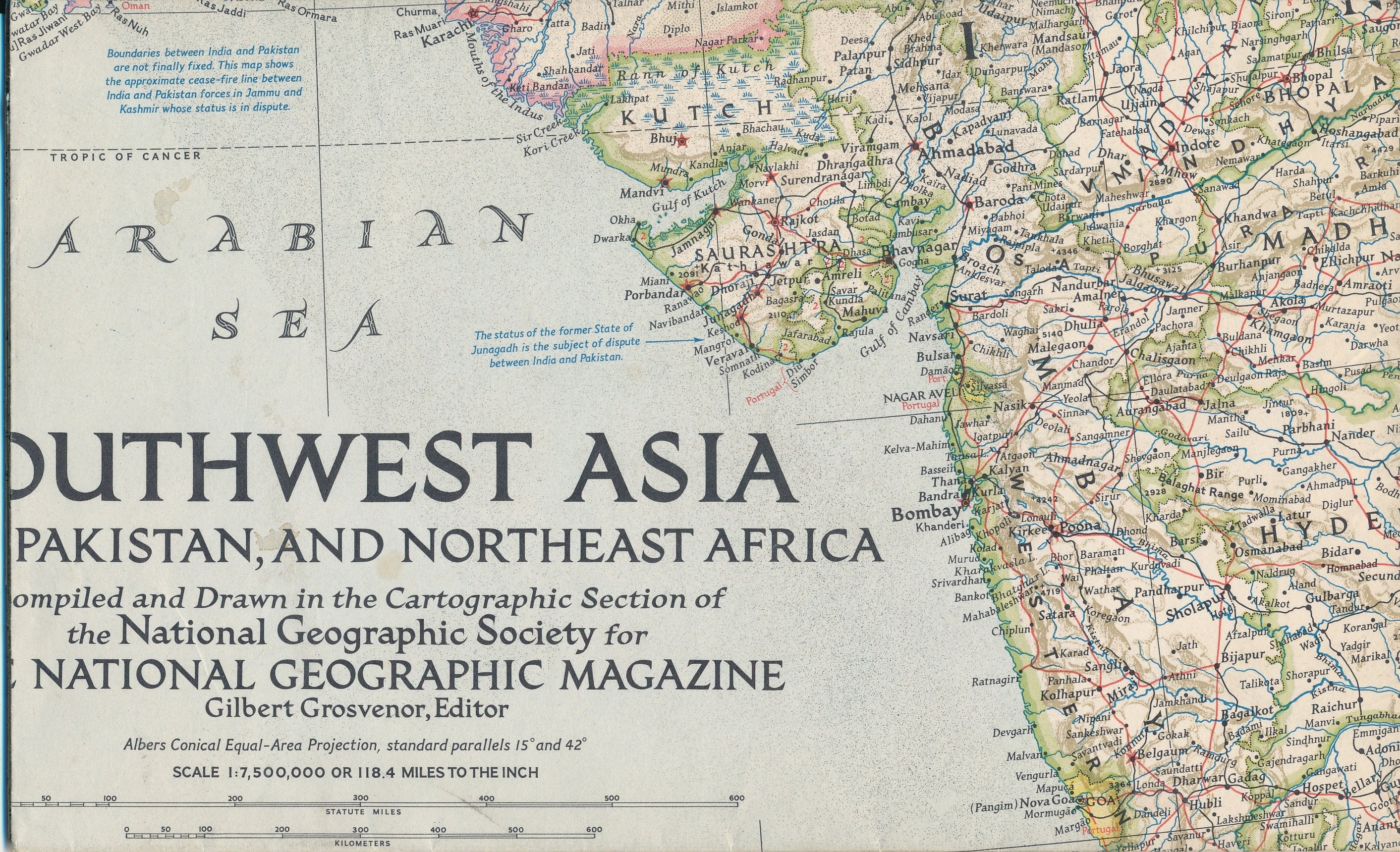 The National Geographic Magazine Maps: Asia and Adjacent Areas 1951 ...