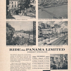 Illinois Central Railroad Magazine Print Ad for the Panama Limited ...
