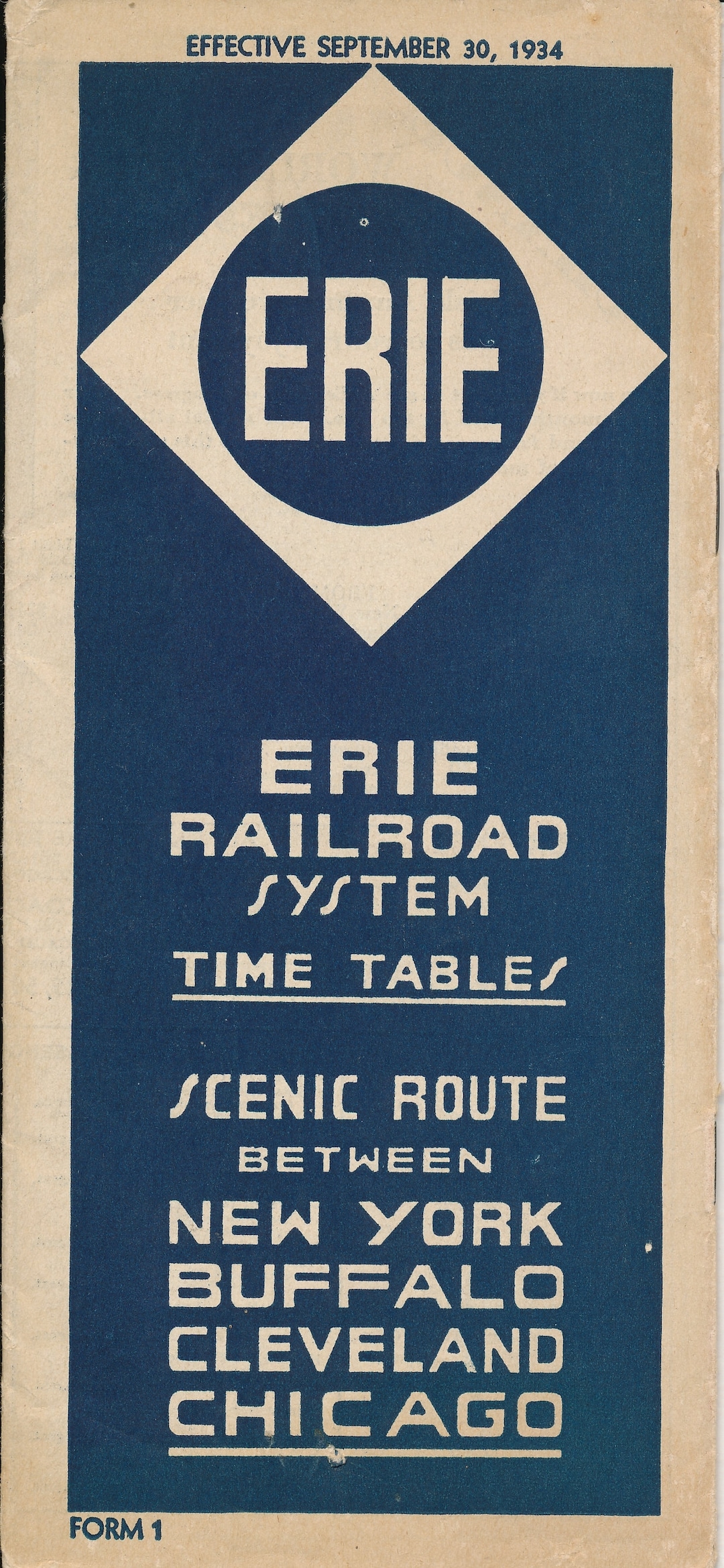 Erie Railroad Public Timetable September 30, 1934 - Etsy