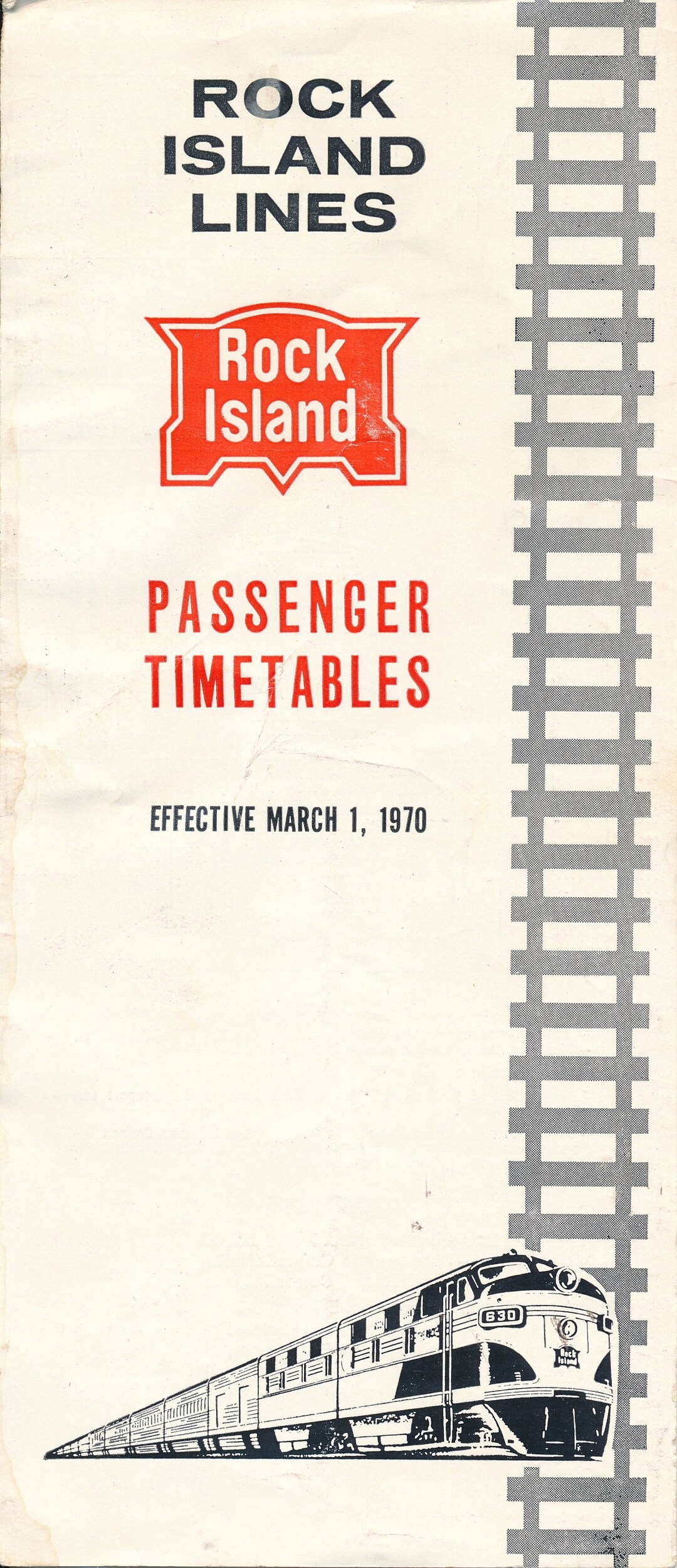 Rock Island Railroad Public Timetable March 1, 1970 - Etsy