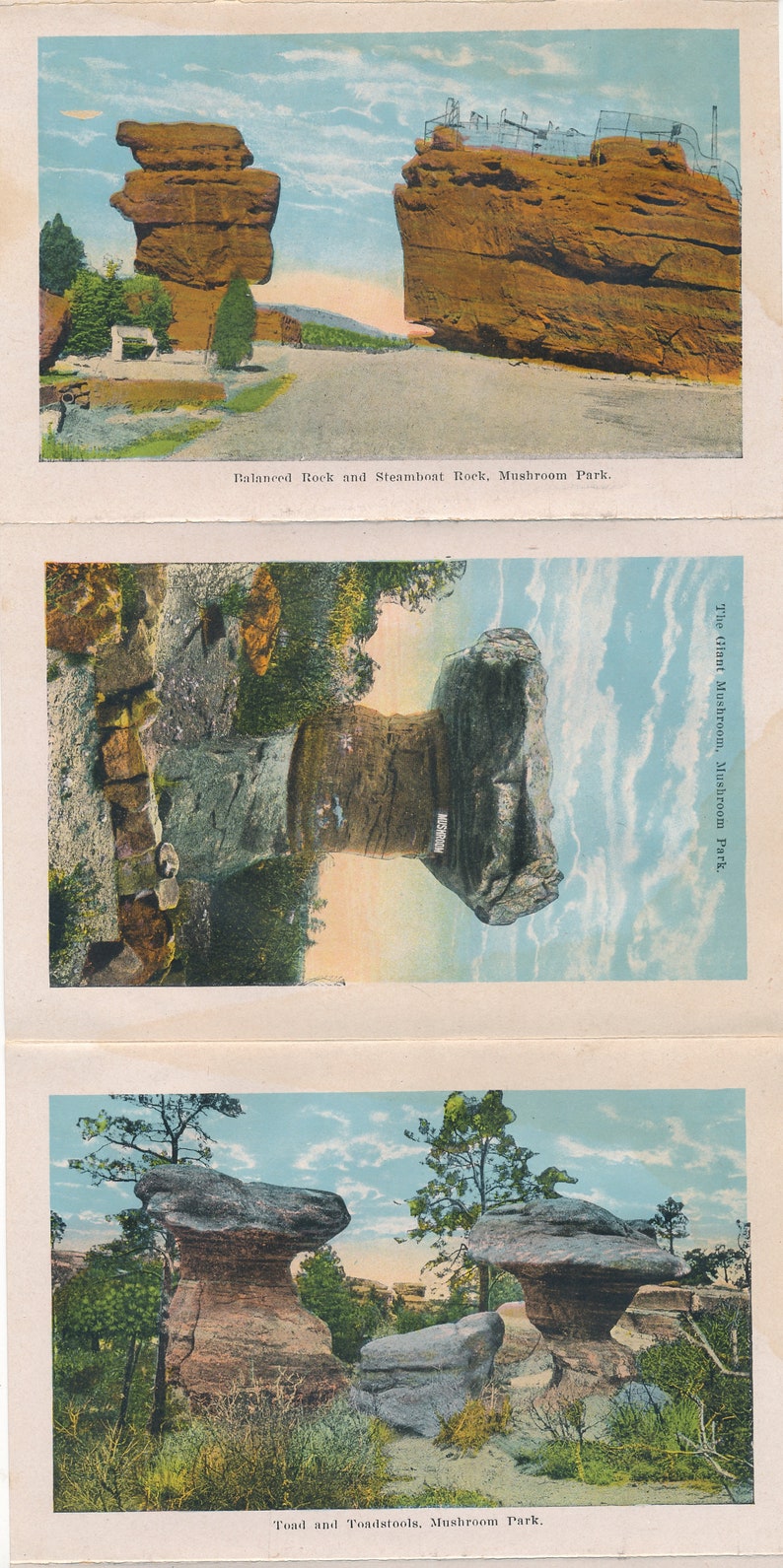 Vintage Antique Three Post Card Size Packets of Pikes Peak Total of 64 ...