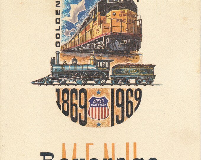 Union Pacific Railroad Beverages Menu 1969 - Etsy