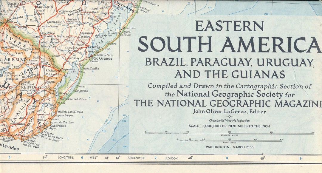 The National Geographic Magazine Maps Eastern South America Brazil ...