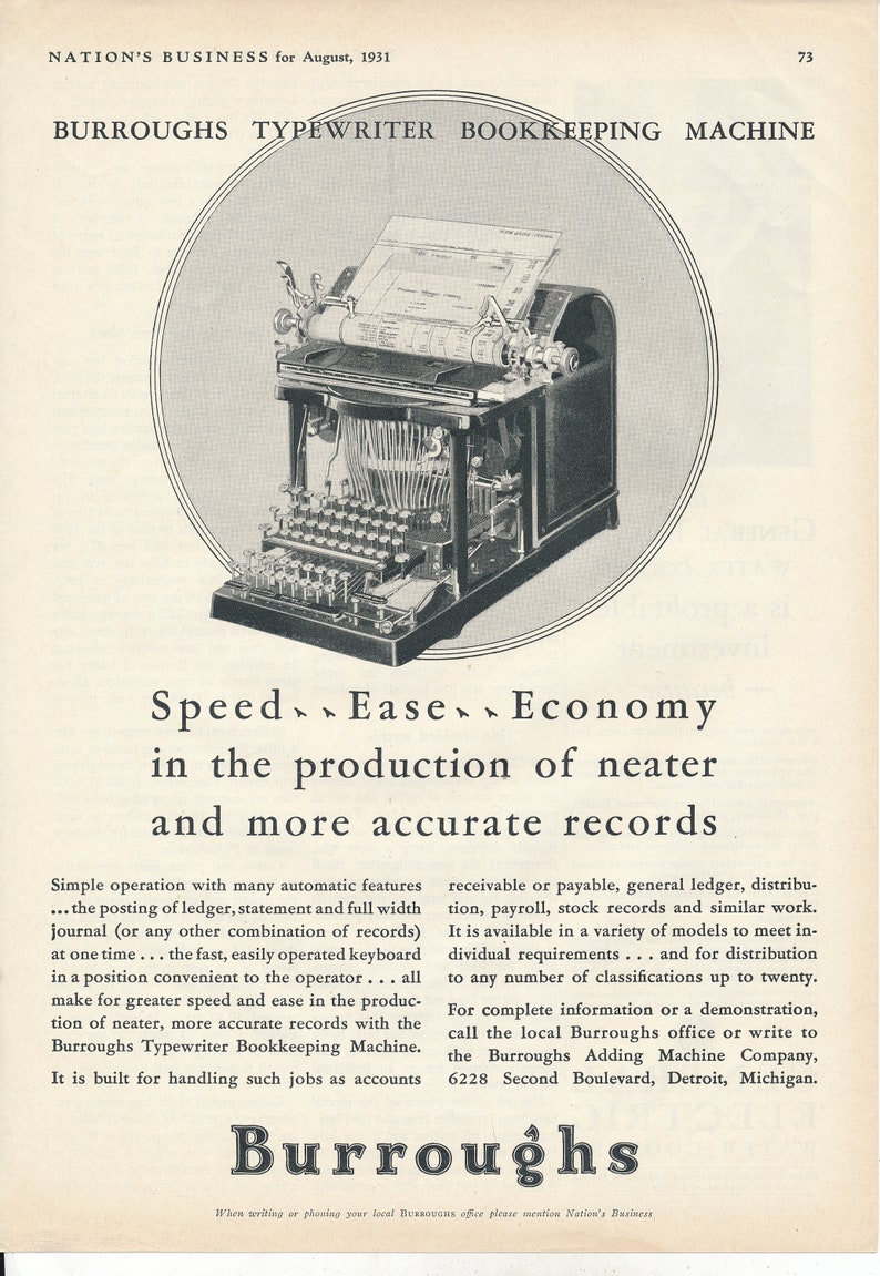 10 Vintage Antique Magazine Ads for Office Machines 1890's - Etsy