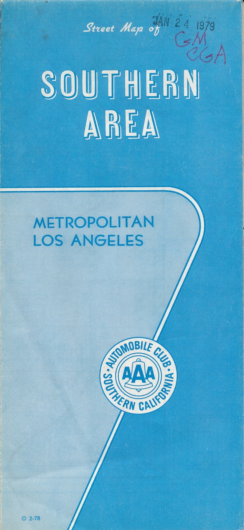 Southern California Maps: Vintage AAA Maps of Southern California Lot ...