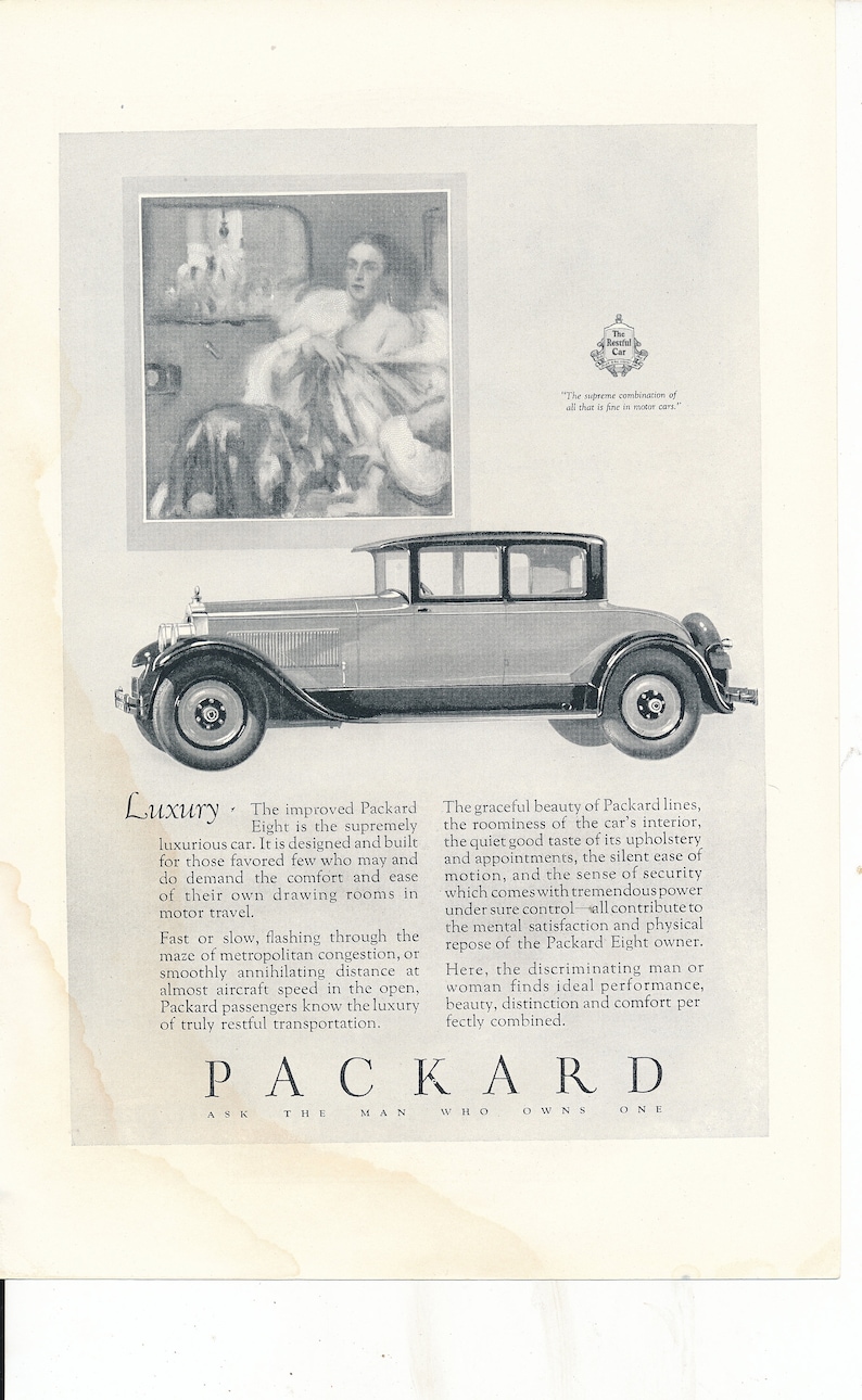 4 Vintage Packard Print Ads From the 1920's - Etsy