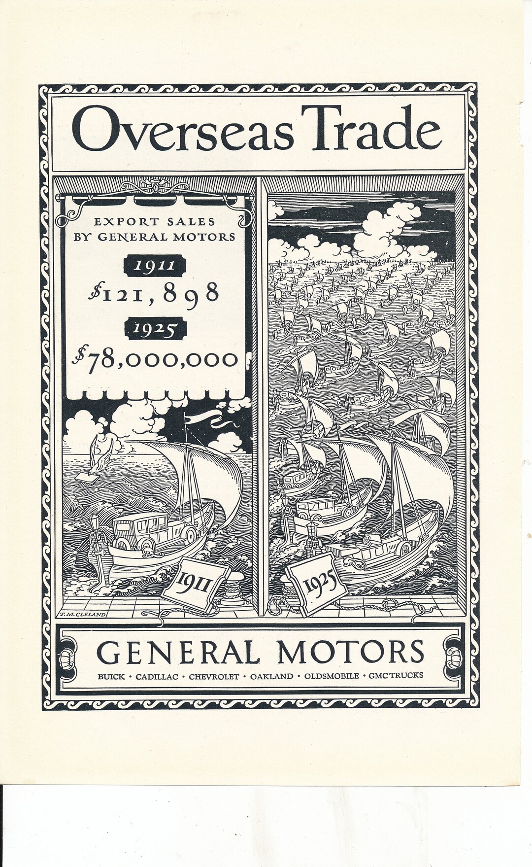 General Motors "overseas Trade" Print Ad 1925 - Etsy