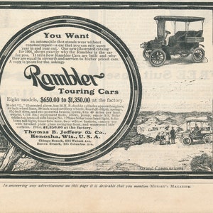5 Vintage Print Ads for Rambler in the 1900's - Etsy