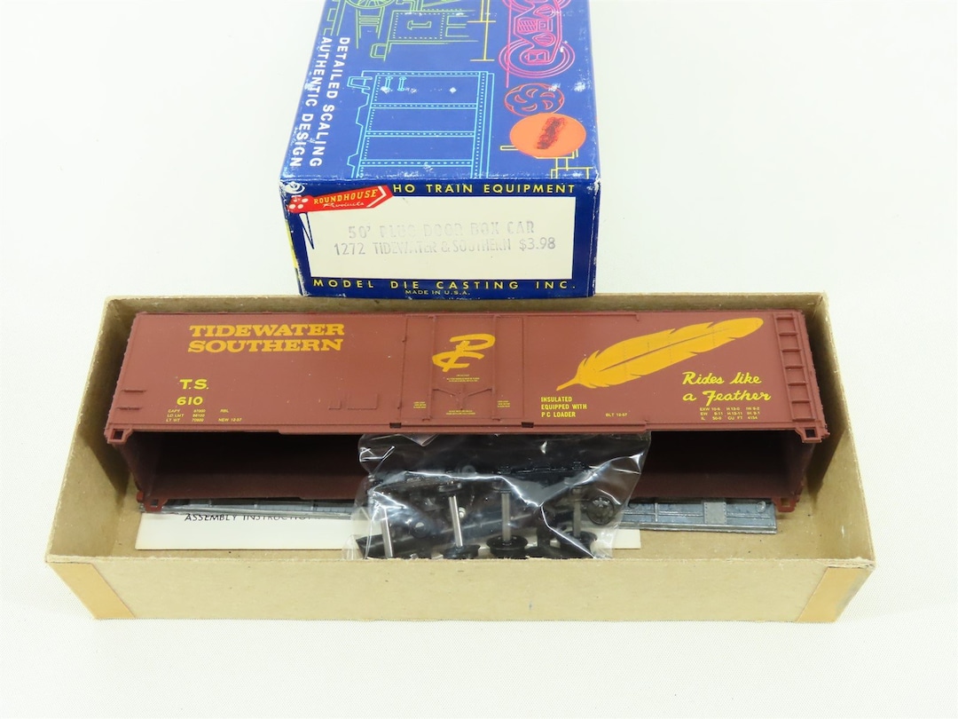 HO Scale Roundhouse Kit 1272 TS Tidewater Southern feather 50' Box Car ...