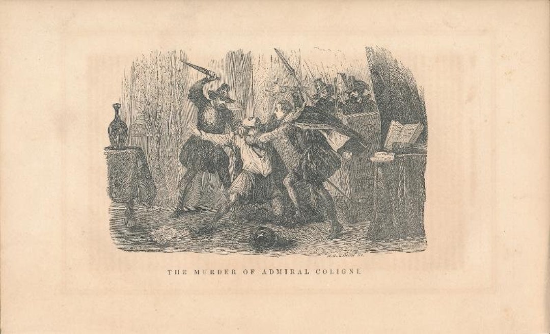 Historic Drawing the Murder of Admiral Coligni 5 X 8 - Etsy