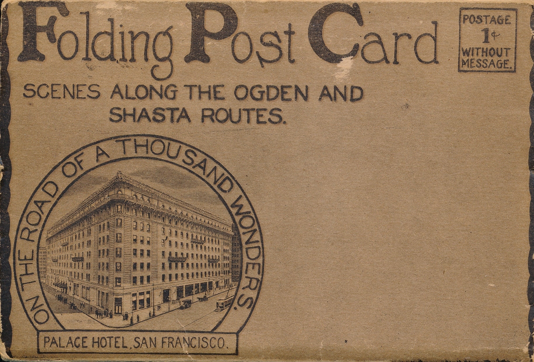 Two Folding Post Card Sets: Scenes Along the Ogden and Shasta Routes ...