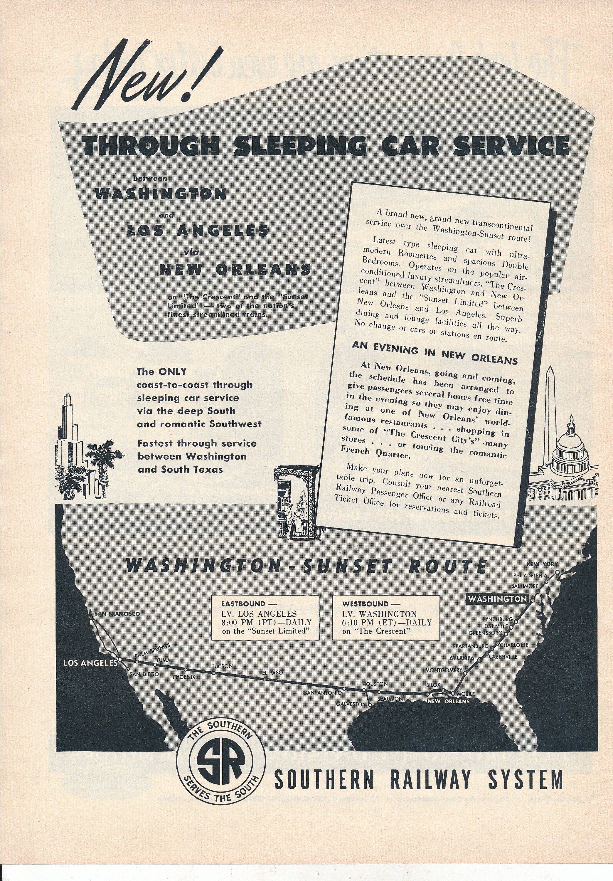Southern Railway 3 Magazine Print Ads From the 1920's and 1940's - Etsy