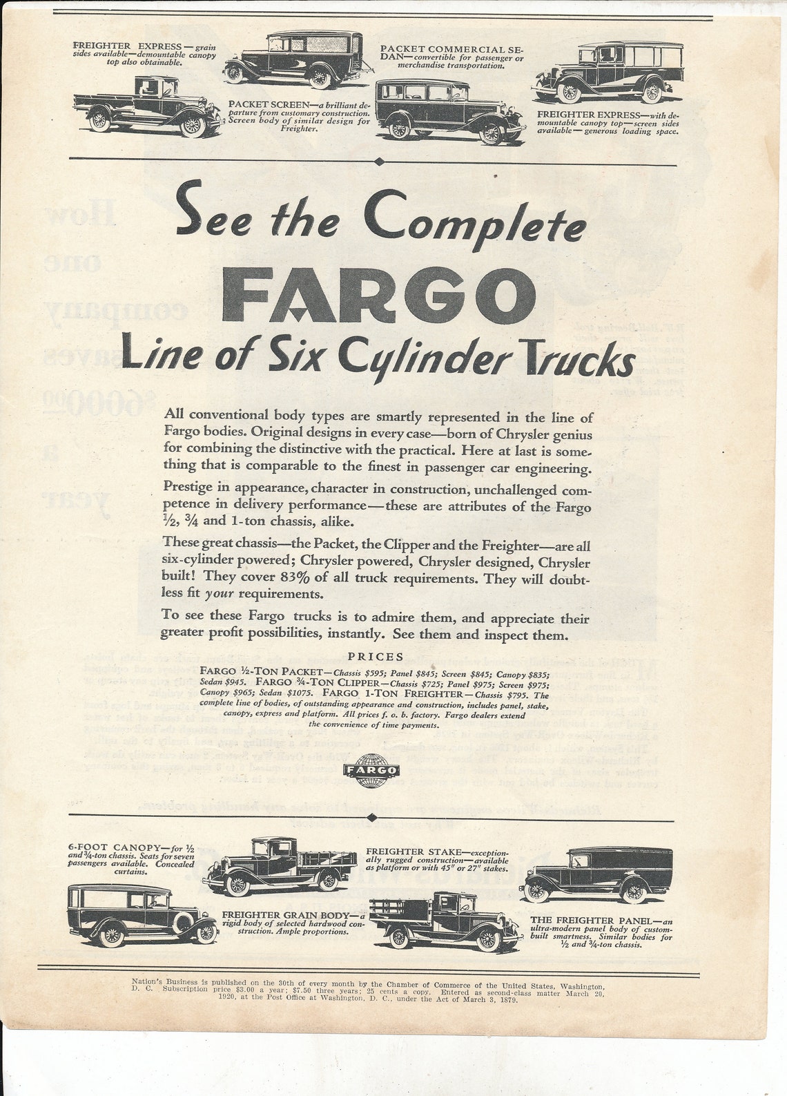 Fargo Trucks 4 Vintage Magazine Ads From the 1920's and 1930's - Etsy