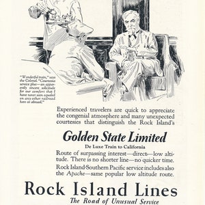 Chicago, Rock Island and Pacific Railroad 2 Magazine Print Ad's From ...