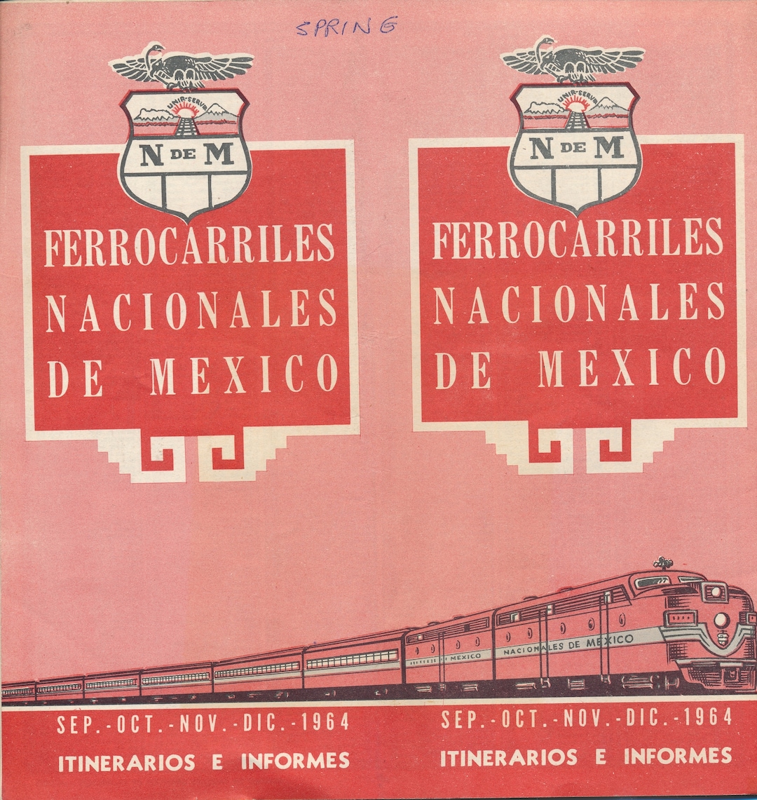 Ferrocarriles Nacionales De Mexico Timetables September 1964 - Etsy