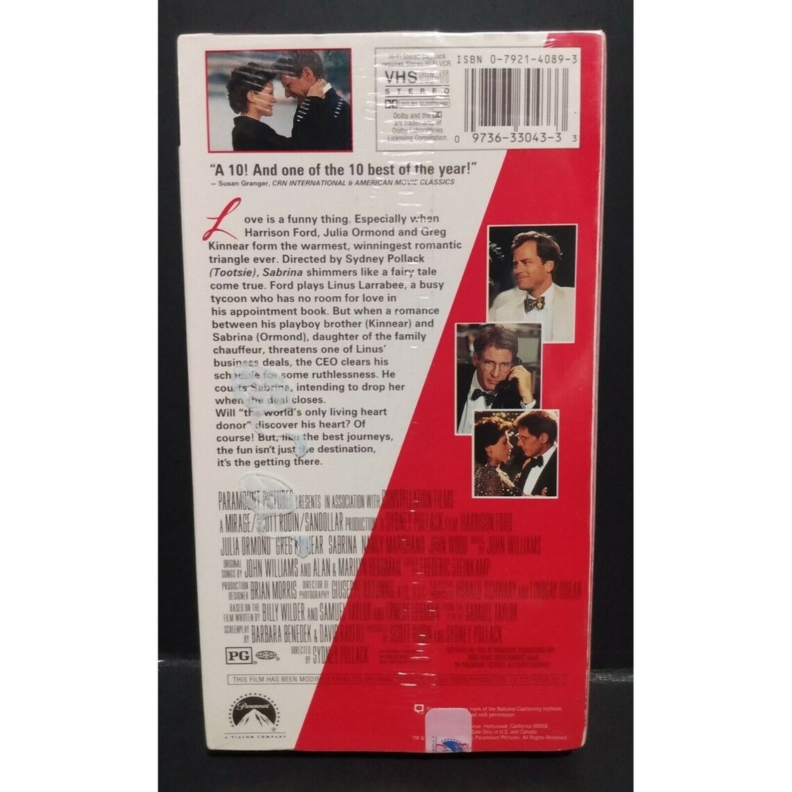 VHS Sabrina (VHS, 1996, Paramount Presentations) Harrison Ford, Julia ...