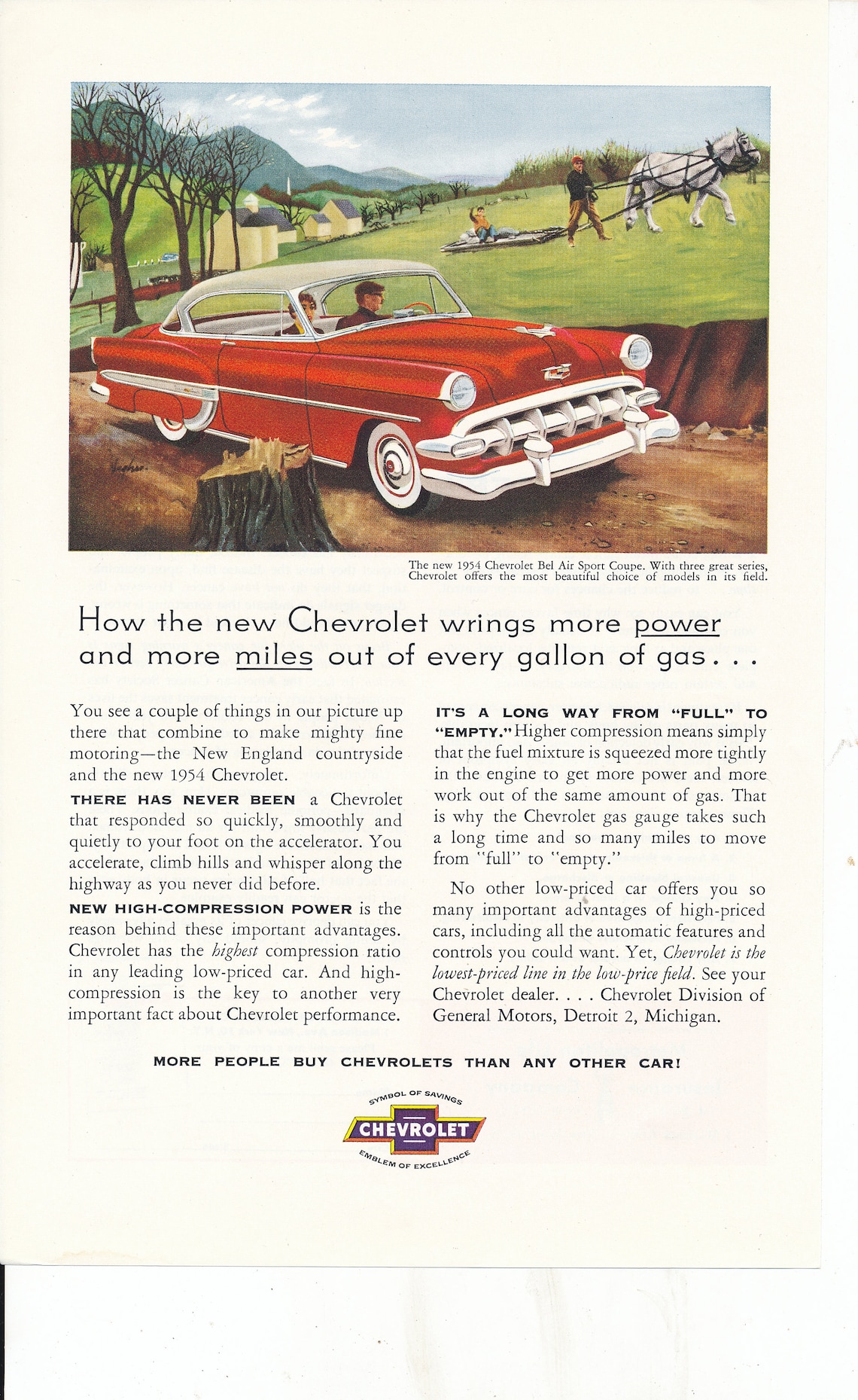 5 Vintage Magazine Ads for Chevrolet in the 1950's - Etsy