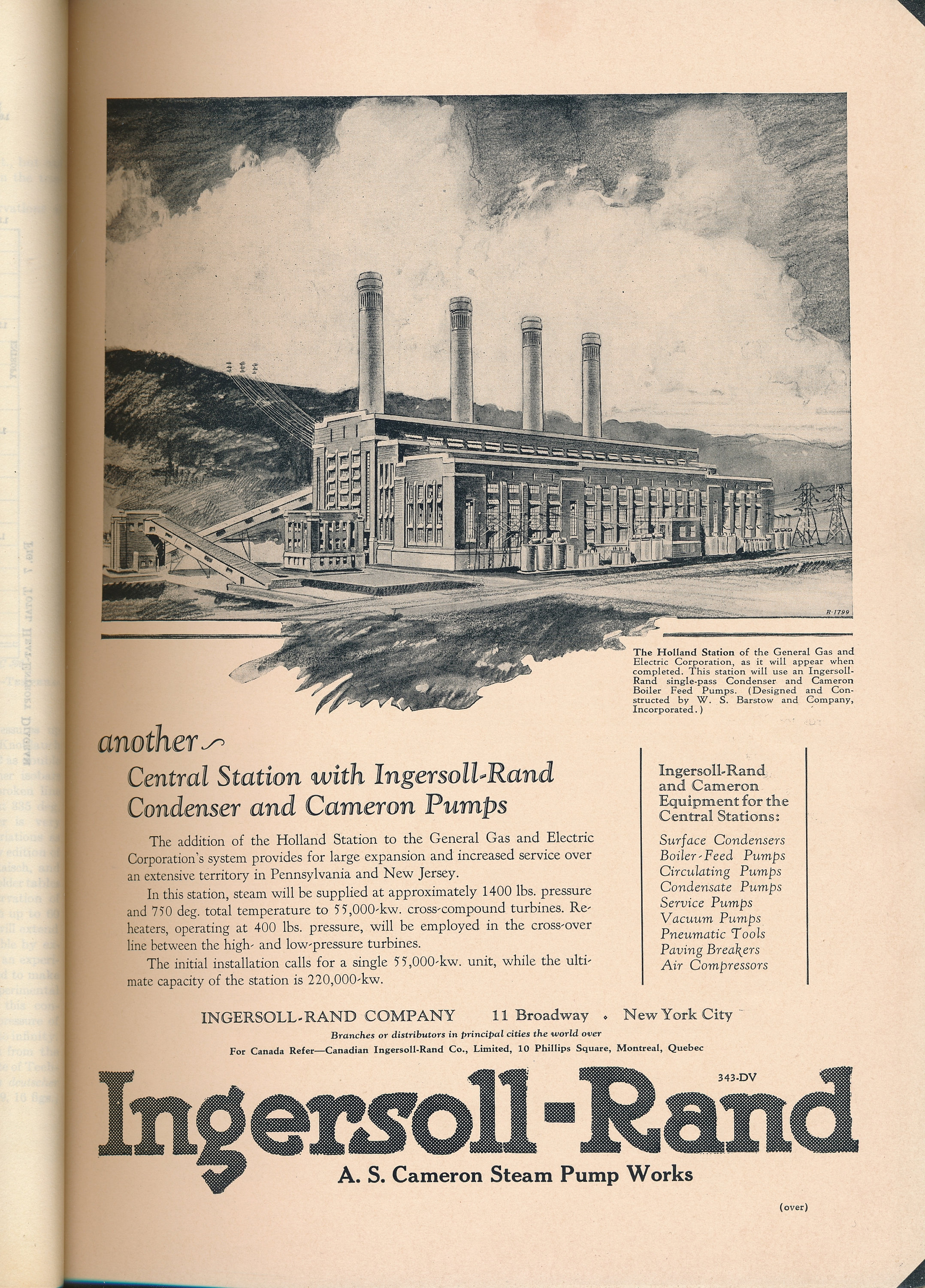 Ingersoll-rand Booklet on Modern Central Stations Fifth Section Dated ...