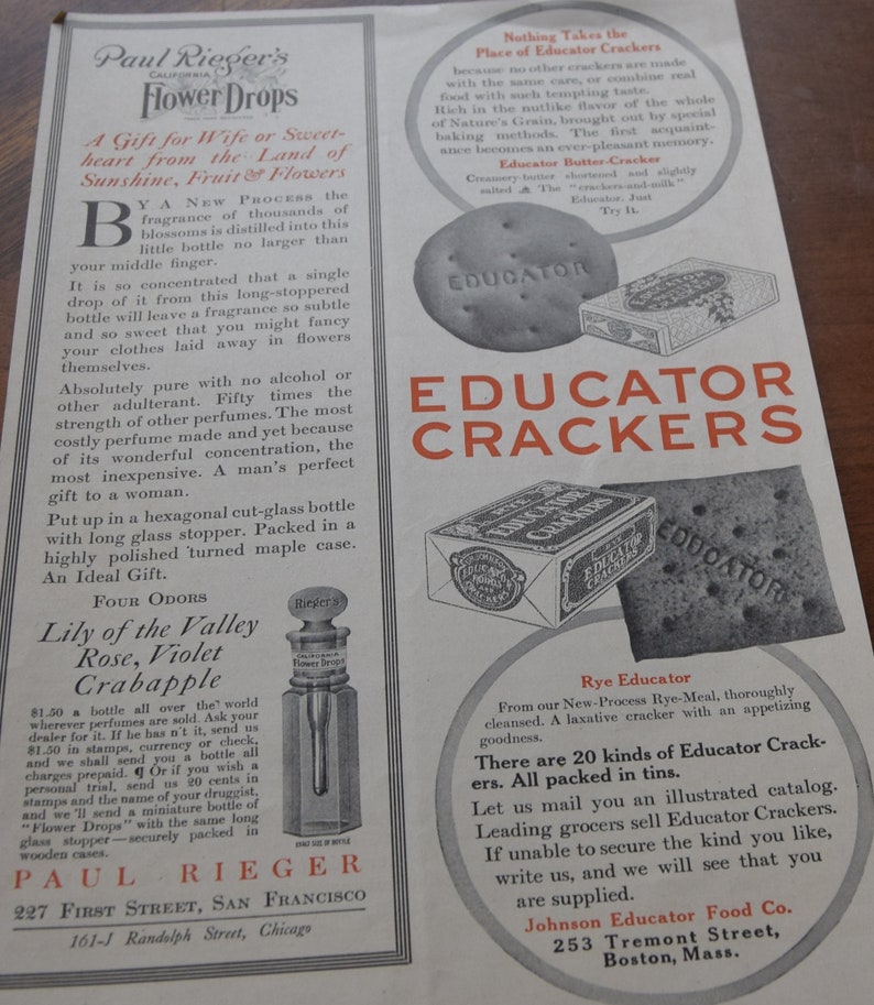 Vintage Antique Magazine Print Ad's 1900's Lot Of3: Ad's Cookies ...