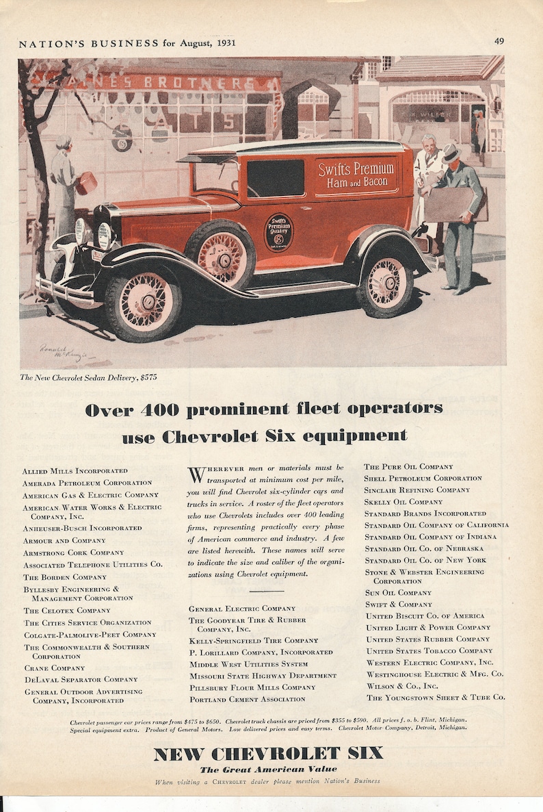 Chevrolet Trucks 4 Magazine Ads for 1920's and 1930's - Etsy