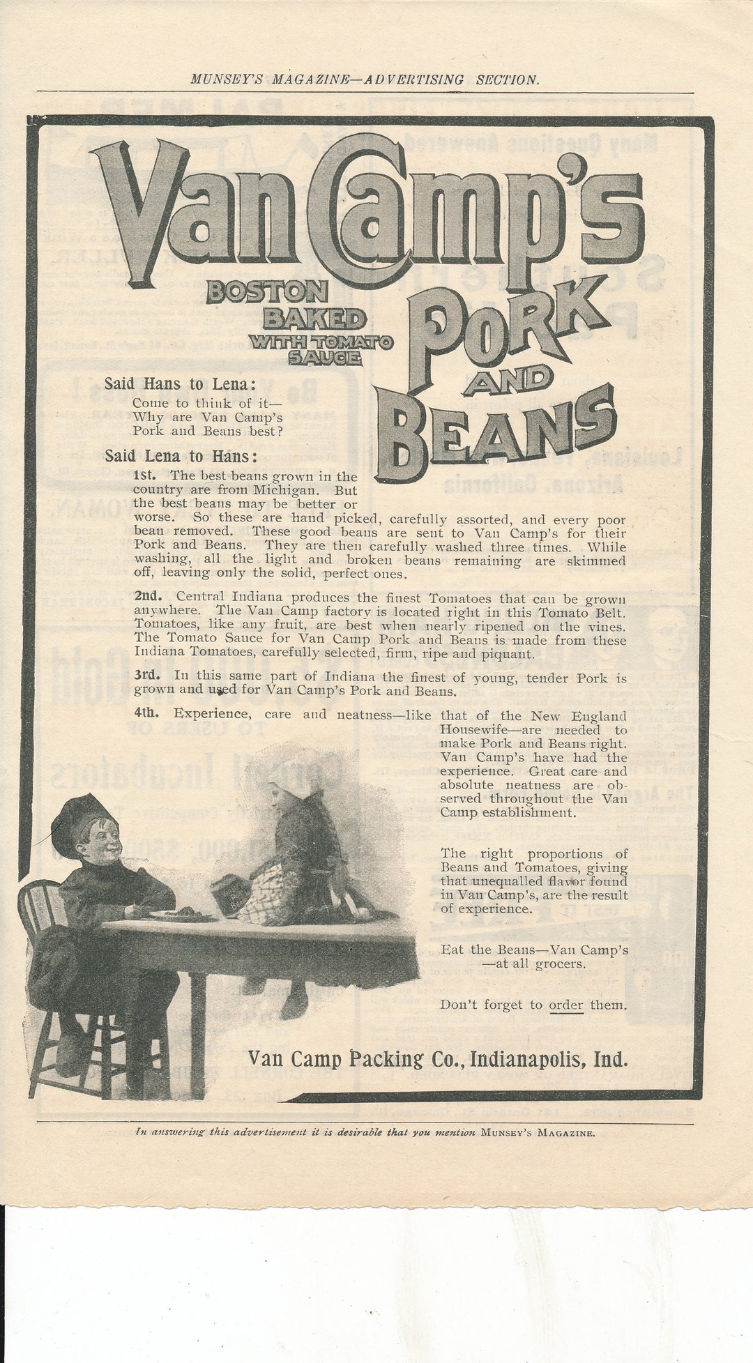 4 Vintage Antique Magazine Ads for Food Products 1890's Thru 1900's - Etsy