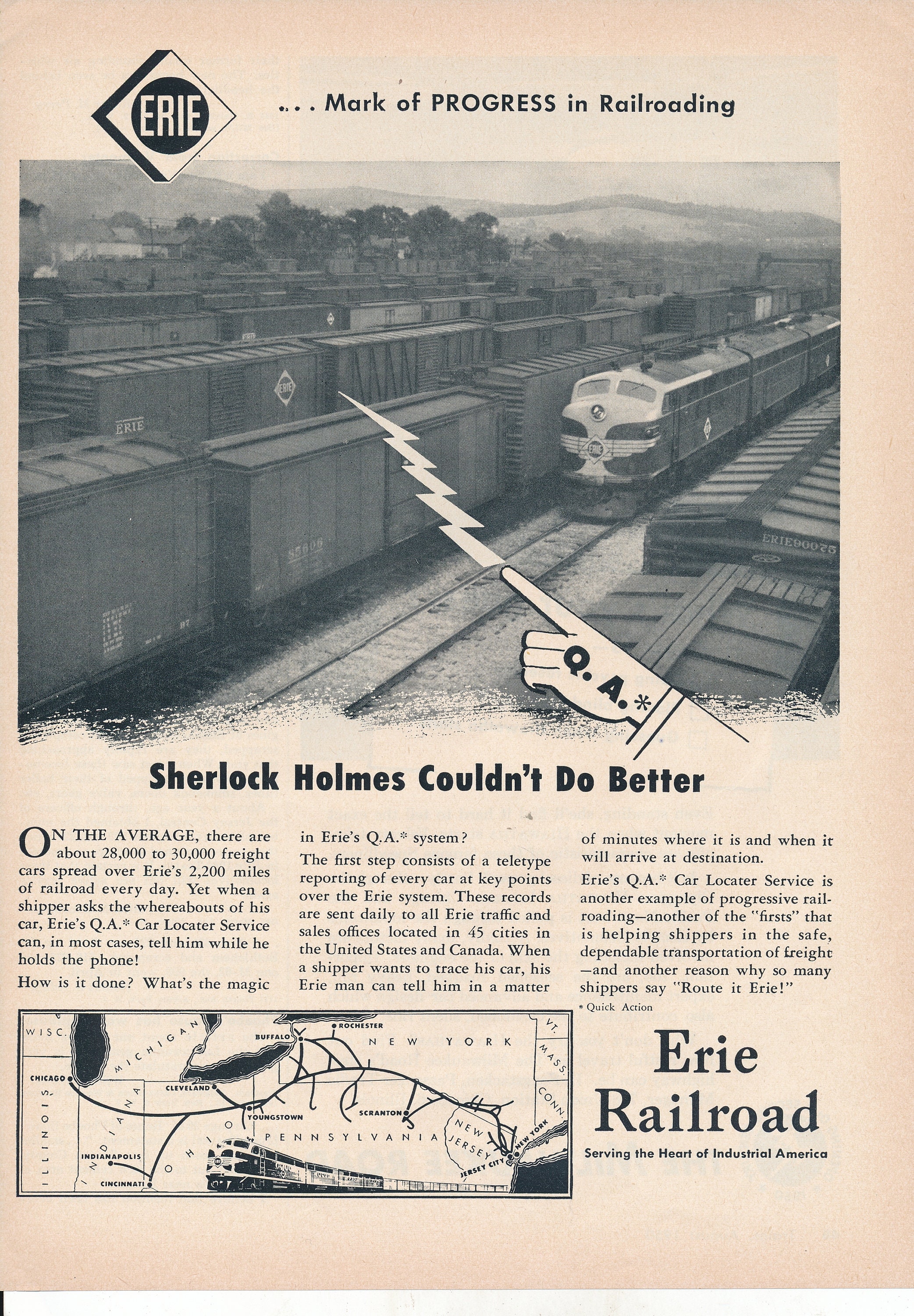Erie Railroad 4 Magazine Print Ads From the 1930's-40's and 50's - Etsy