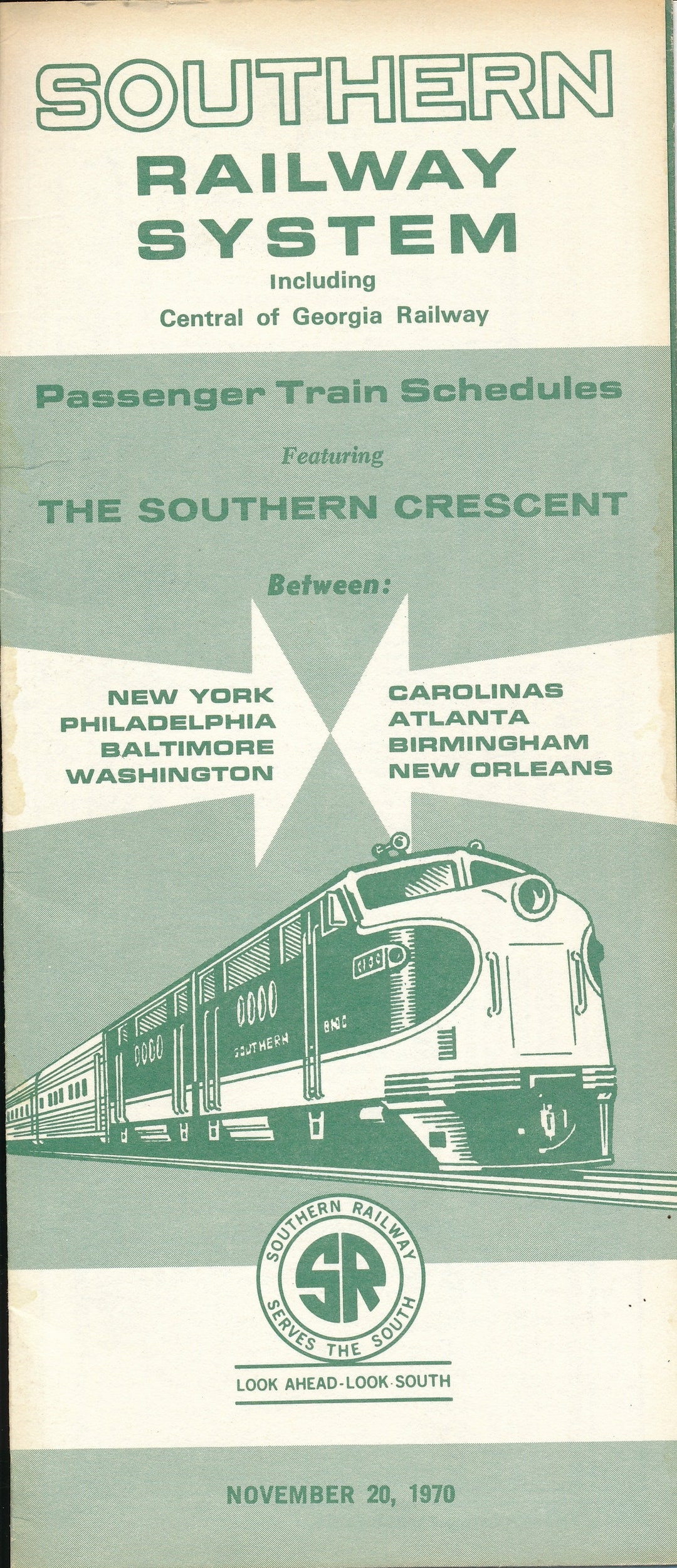 Southern Railway Lot of 2 Public Timetables: November 20, 1970 ...