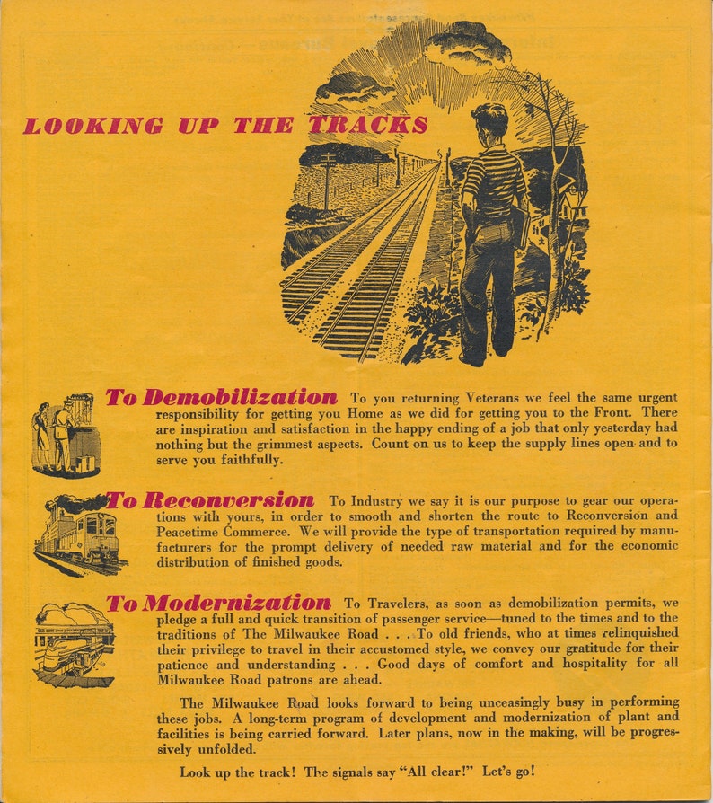Milwaukee Railway Public Timetable September 30, 1945 - Etsy