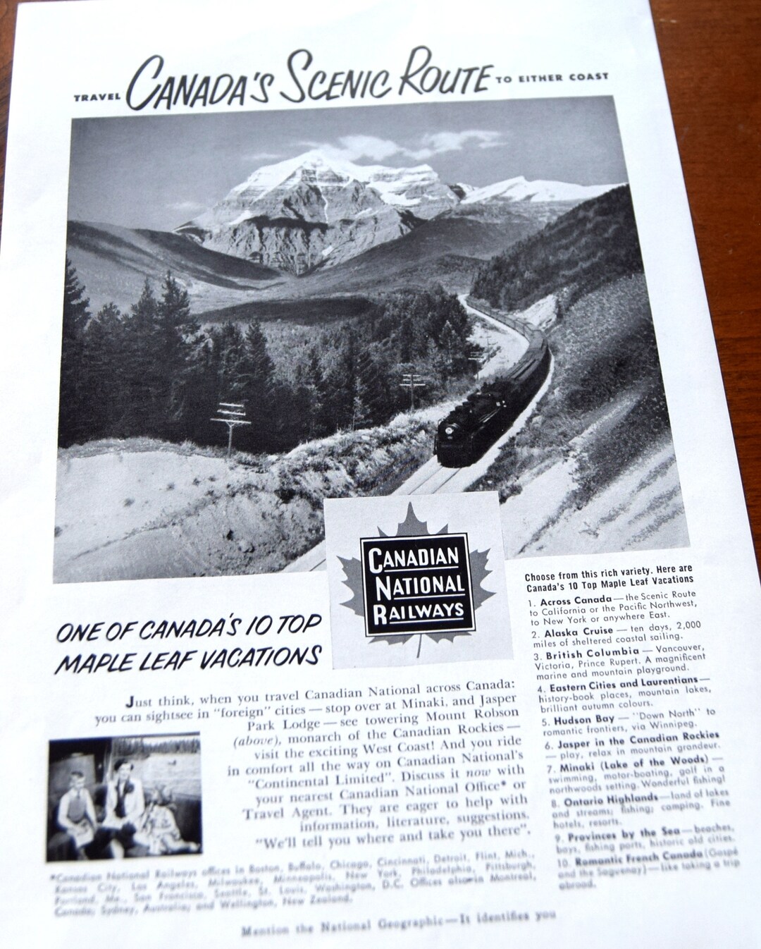 Vintage Magazine Print Ad's 1900's for the Canadian National Railroad ...