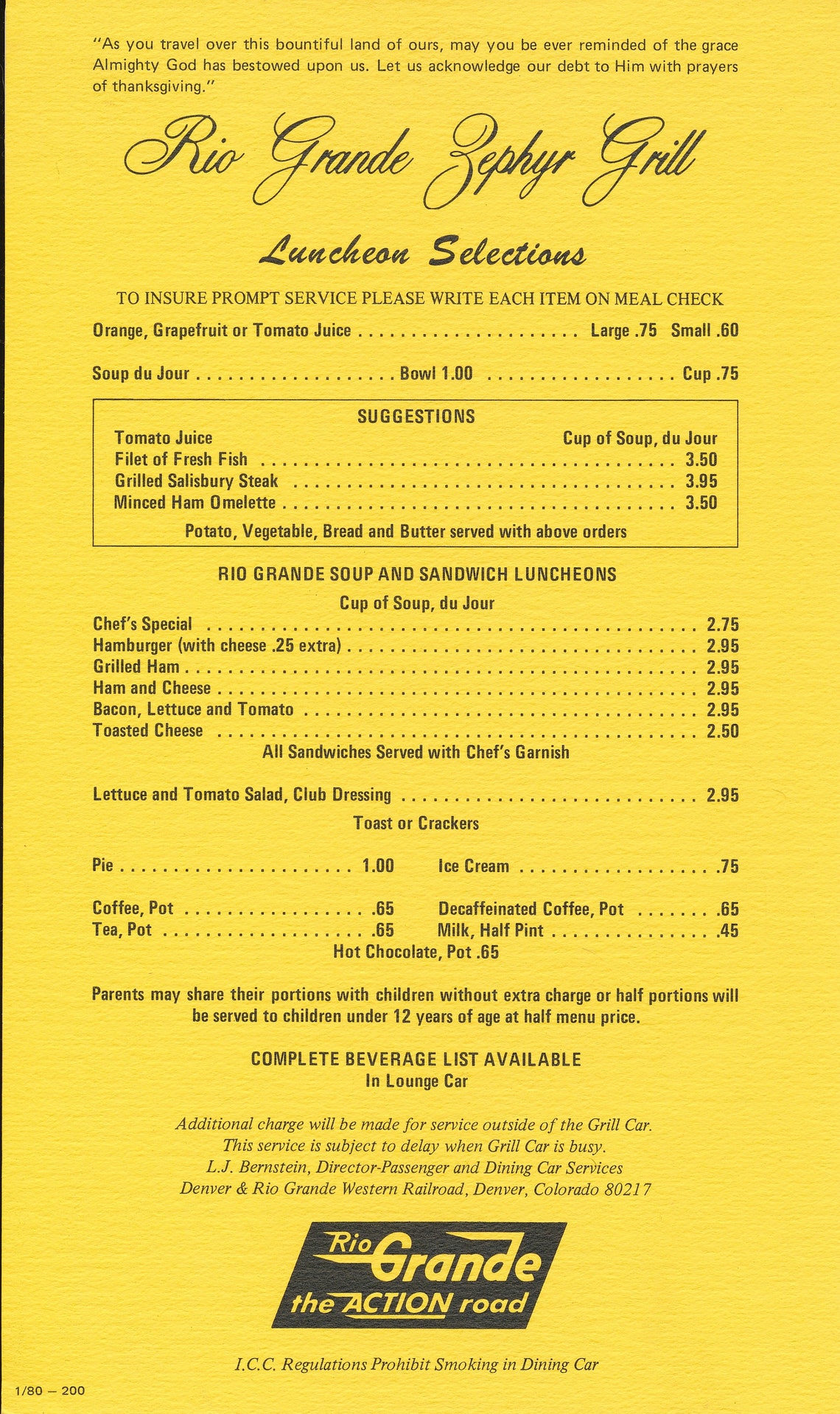 Rio Grande Zephyr Grill Breakfast, Lunch and Dinner Menus Lot of 3 - Etsy