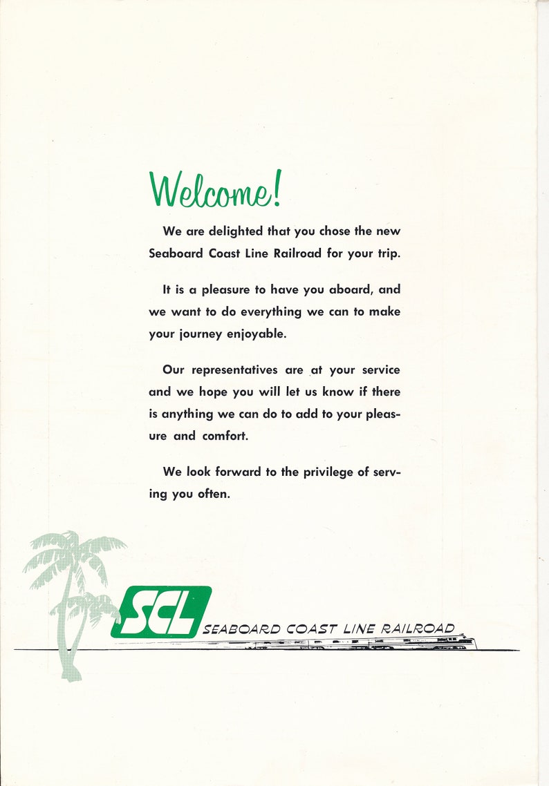 Dining Car Menu: Seaboard Coast Line Railroad Dinner Menu for the ...