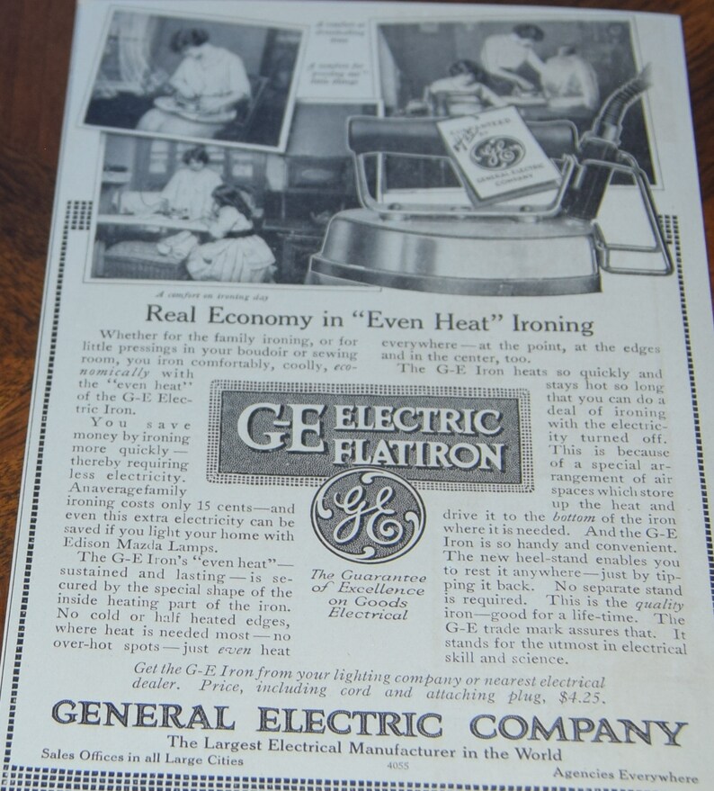 Vintage Magazine Print Ad's Early 1900's for Ironing and Sewing of ...