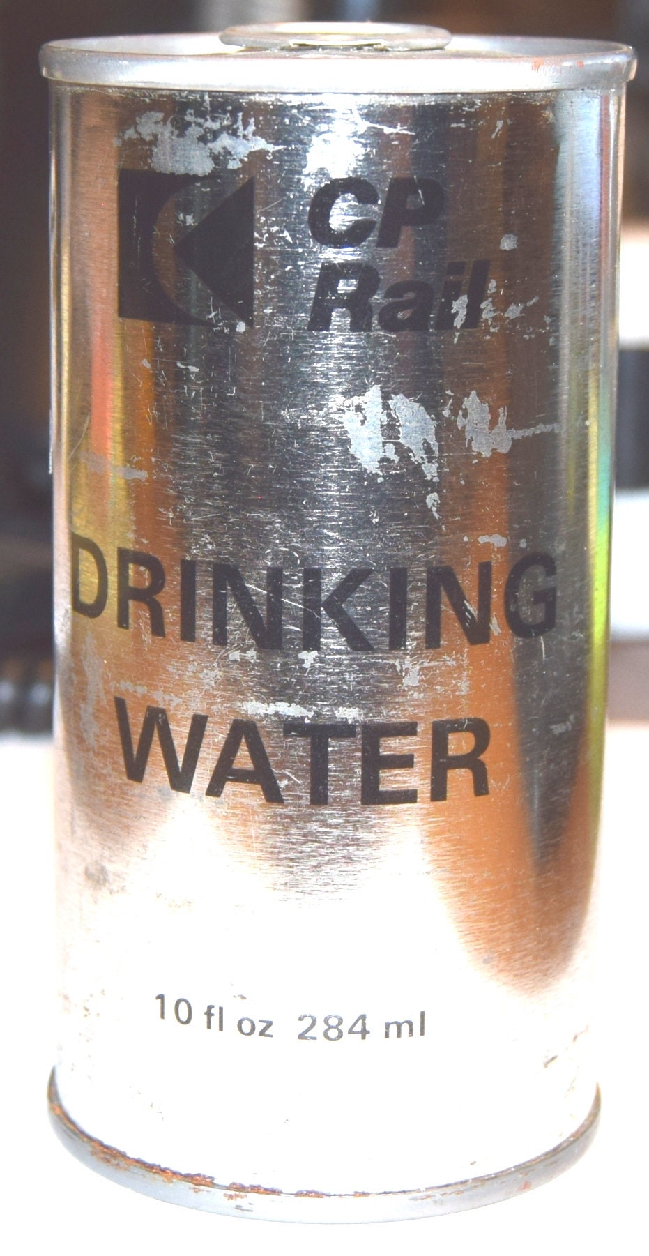 Canadian Pacific Railroad Canned Drinking Water for Crews. One Side of ...