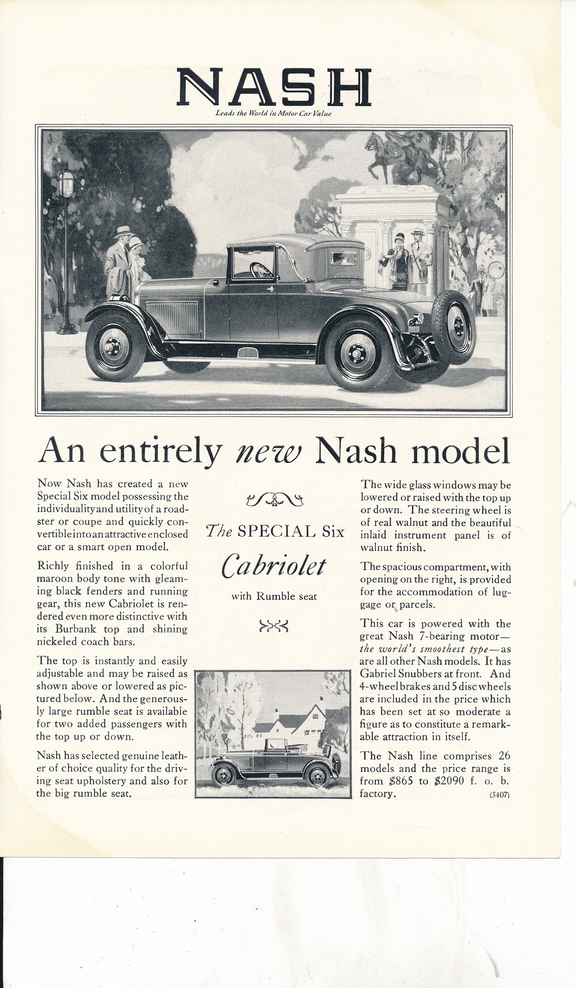 Vintage Nash Print Ad From the 1920's - Etsy