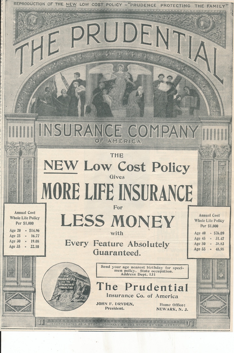 3 Vintage Magazine Ads for Life Insurance From the 1900's Thru 1910's ...