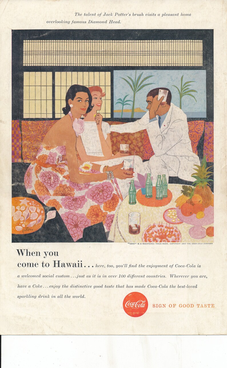 Coca-cola 6 Magazine Ads From the 1940's and 1950's - Etsy