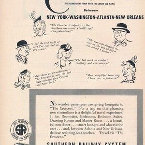 Southern Railway 2 Magazine Print Ads From the 1950's and 1970's - Etsy