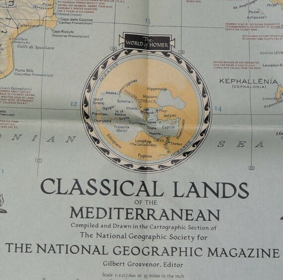 National Geographic Magazine Map of the Classical Lands of the - Etsy