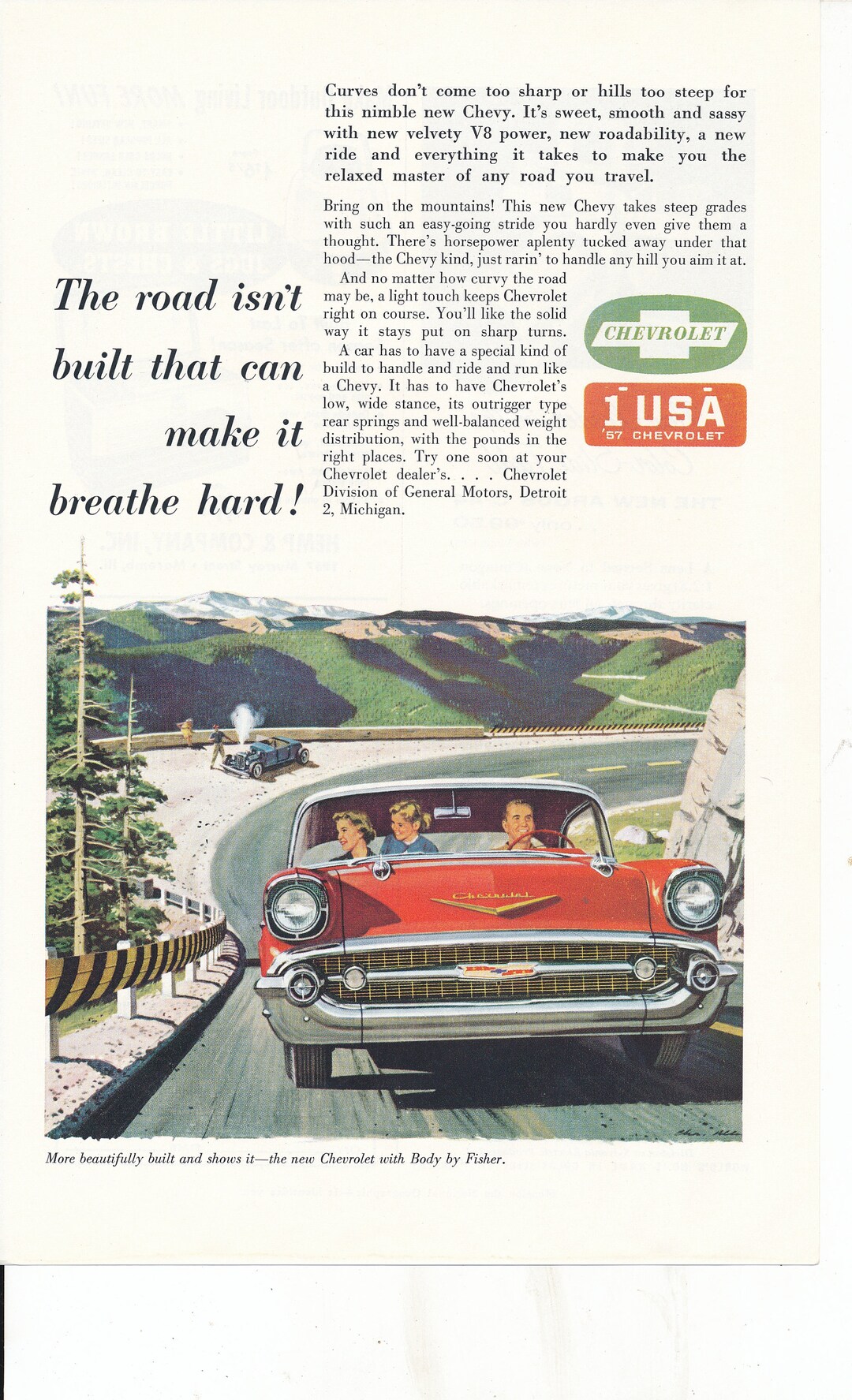 6 Vintage Magazine Ads for Chevrolet in the 1950's - Etsy