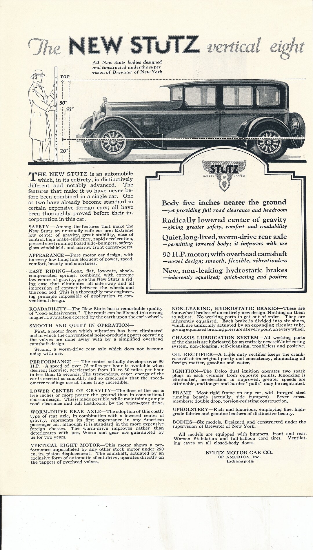 Vintage Print Ad for Stutz Motor Car Company in the 1926 - Etsy