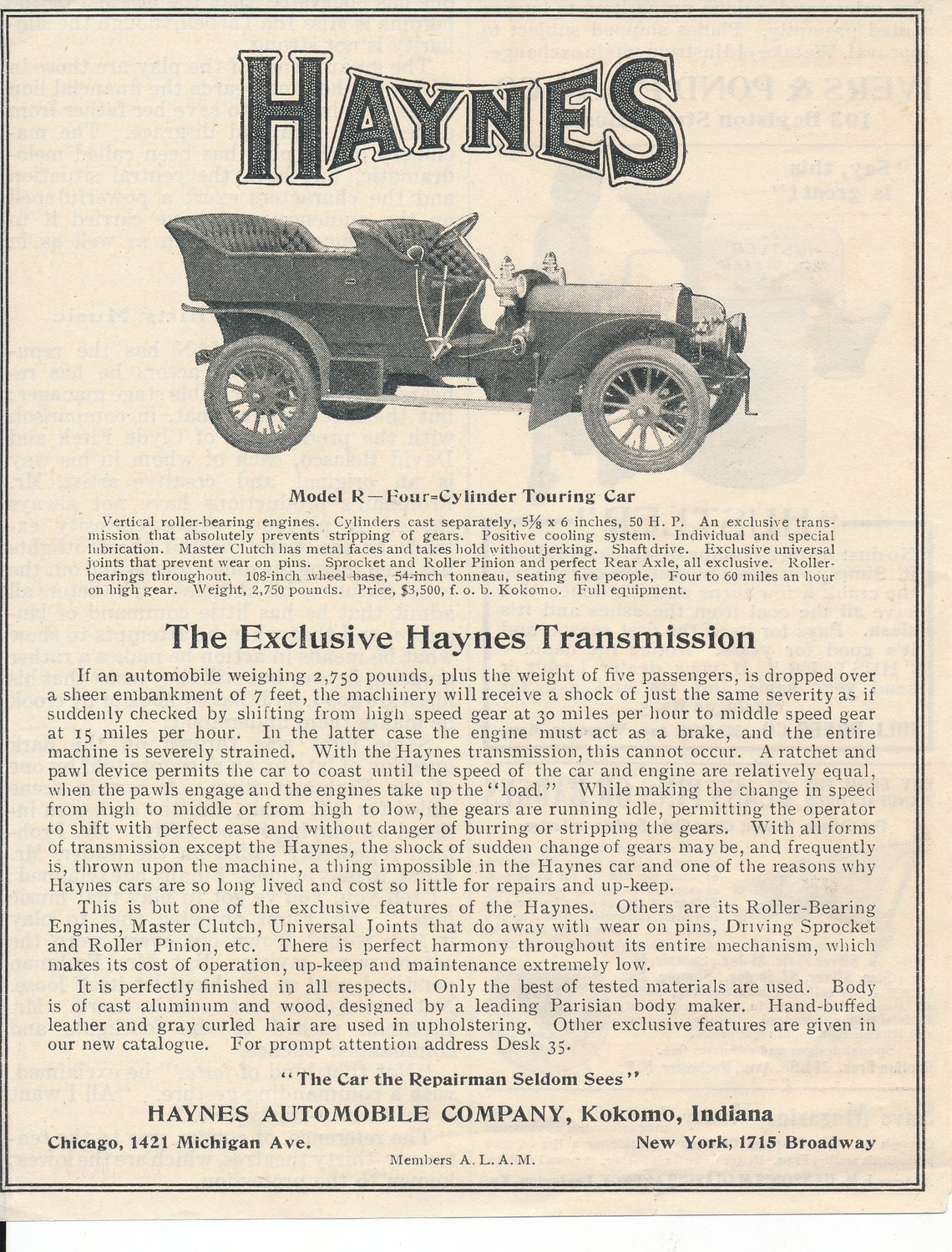 Haynes Automobile Company 4 Vintage Print Ads From the 1900's - Etsy