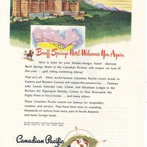 Canadian Pacific Railway 4 Magazine Print Ad's From the 1940's and 1950 ...