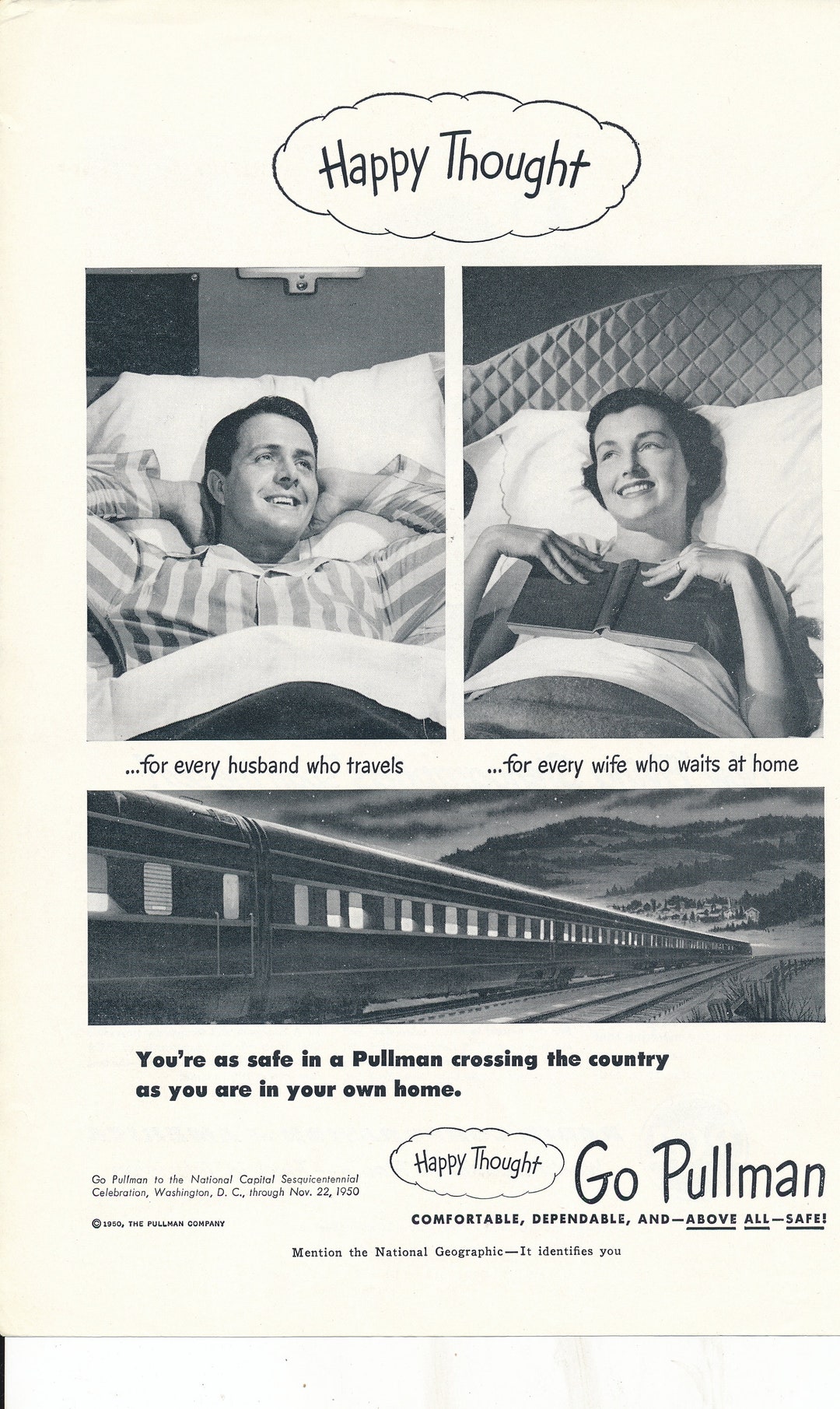 Pullman Company 5 Magazine Print Ads From the 1950's - Etsy