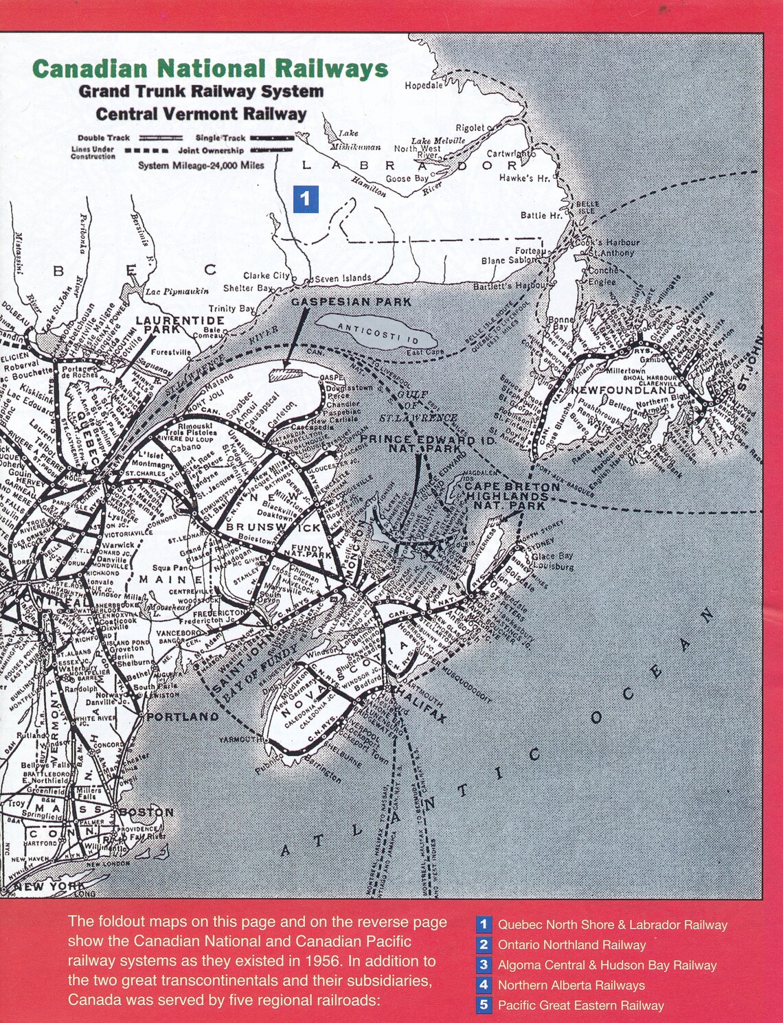 Rail Map of Canada One Side Canadian Pacific and the Other Side ...