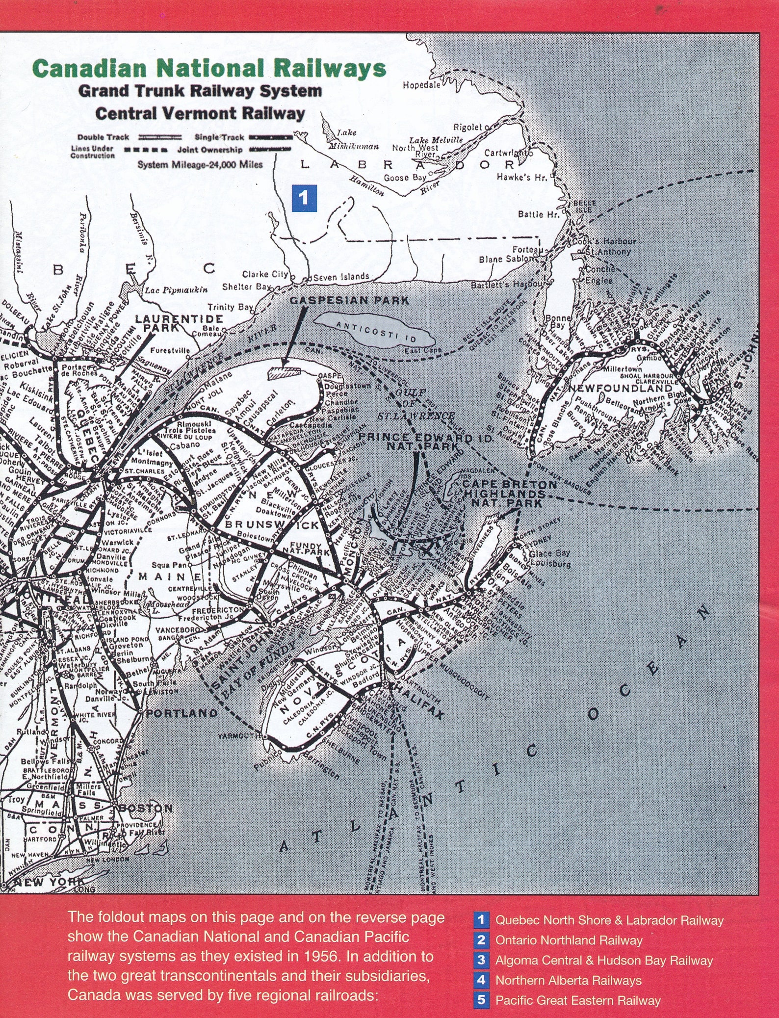 Rail Map of Canada One Side Canadian Pacific and the Other Side ...
