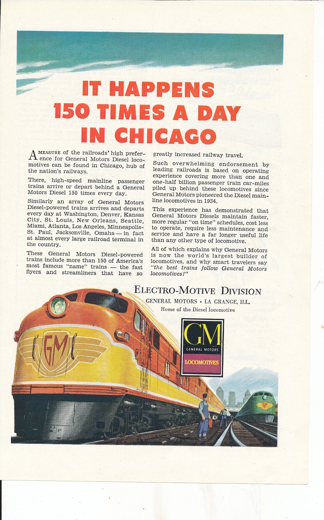General Motors Locomotives by Electro-motive Division (EMD) 4 Ads From ...
