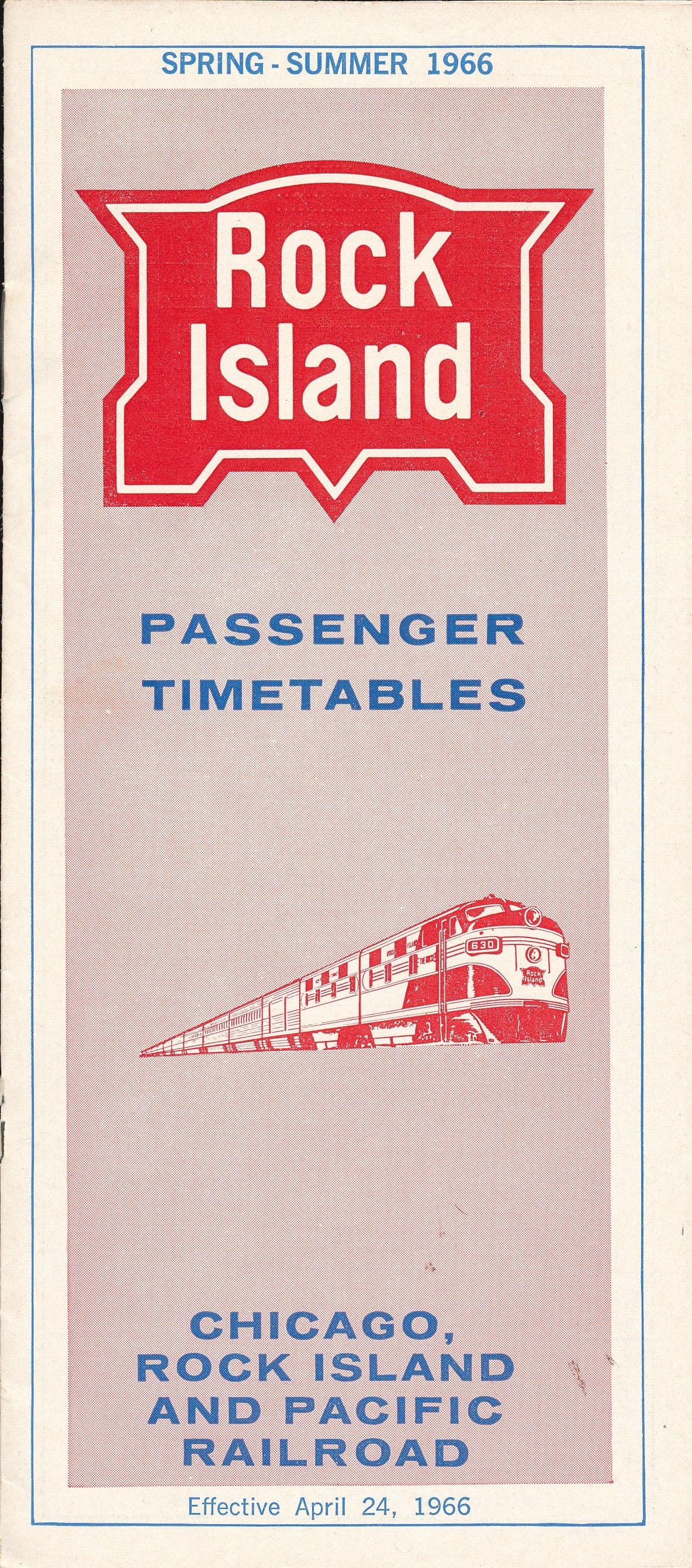 Rock Island Railroad Public Timetables Lot of 2: October 31, 1965 ...