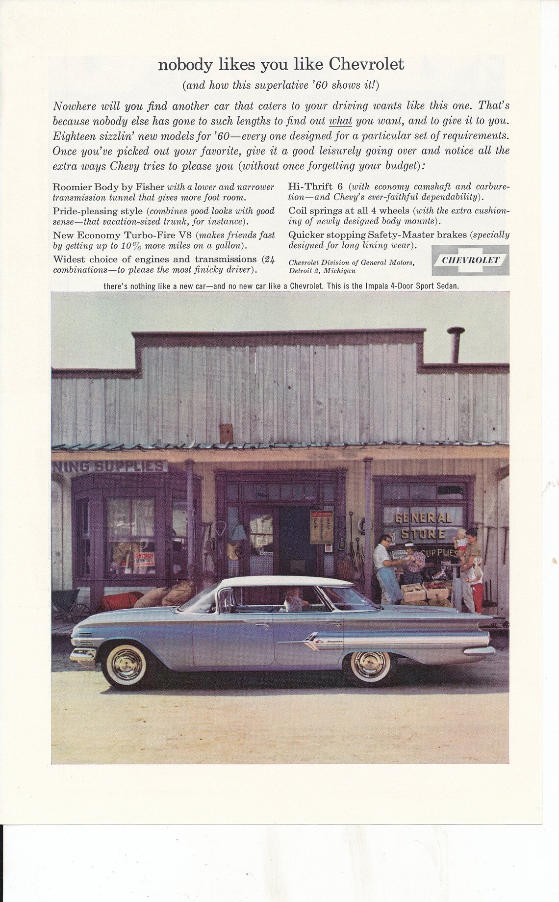 2 Vintage Magazine Ads for Chevrolet From 1960 - Etsy